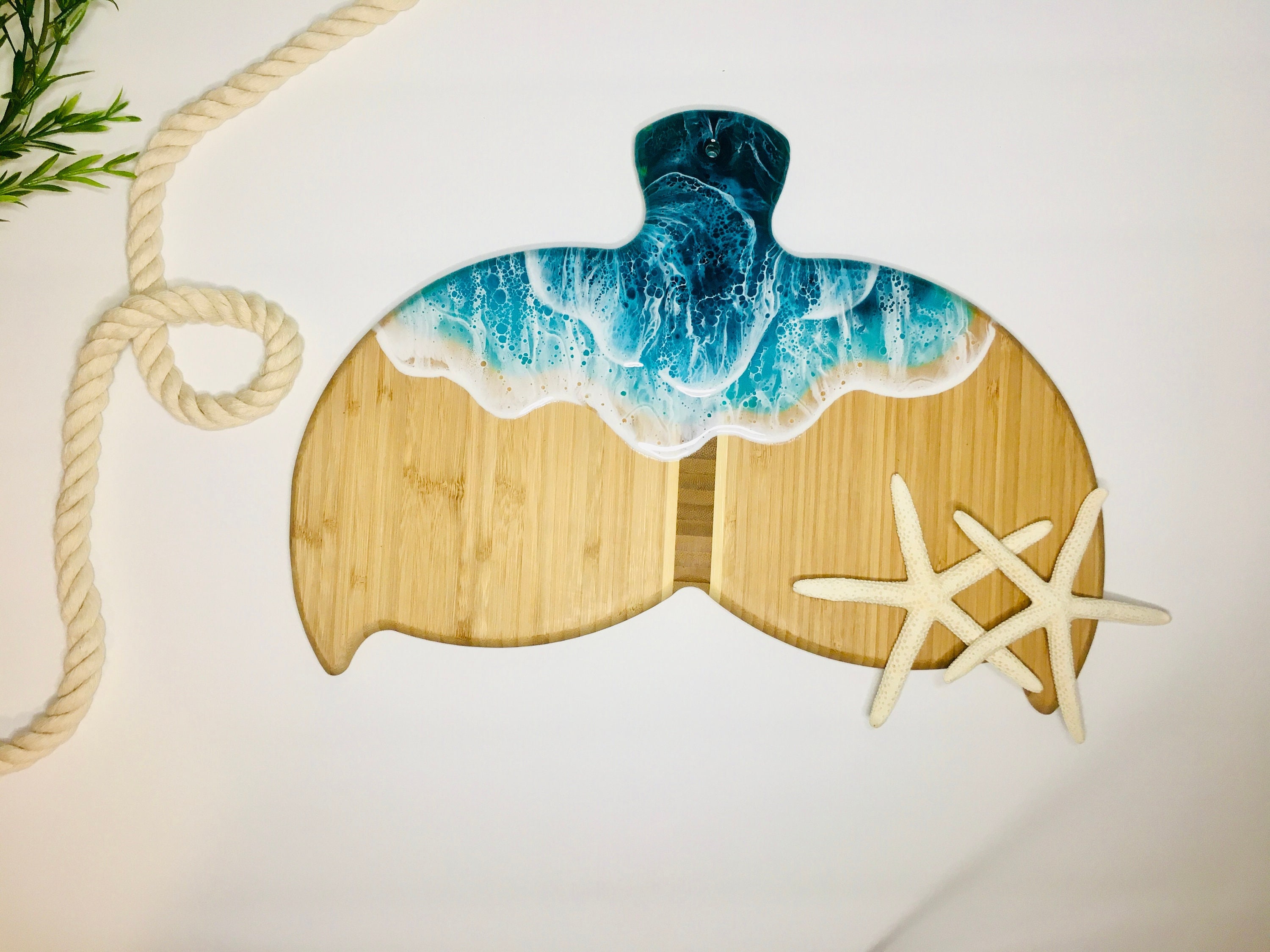 Cutting Boards Kitchen & Dining Whale Tale Resin Ocean Wave Serving ...
