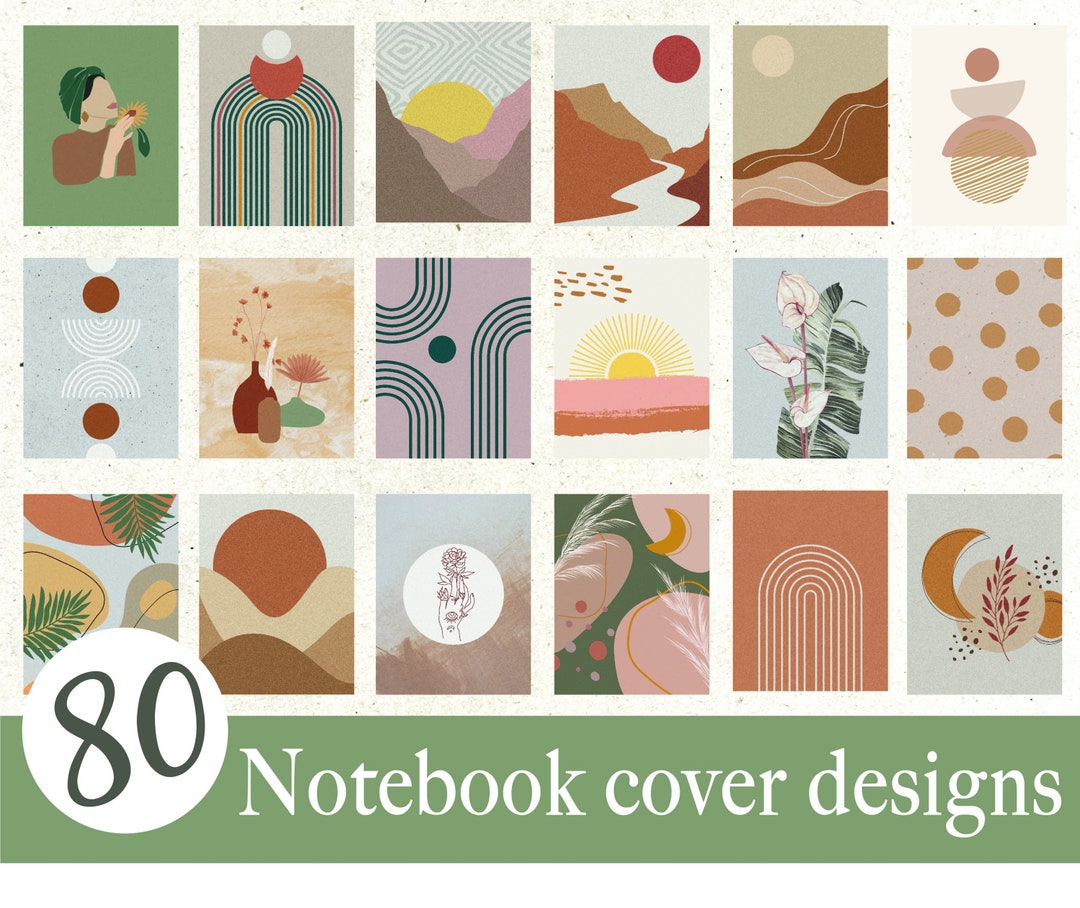 80 BOHO Notebook Cover Design Bundle, Notebook Cover Design, Cute Boho ...