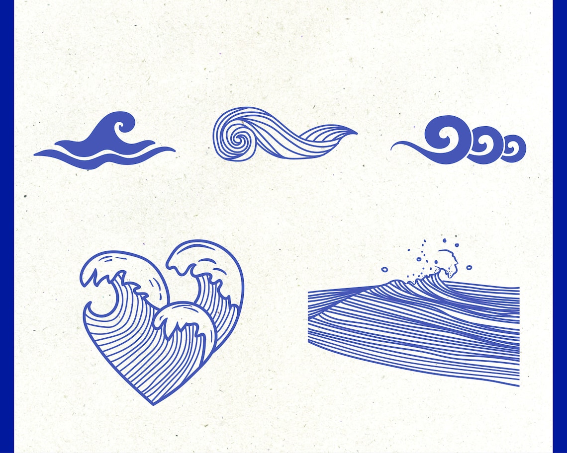Wave Svg, Sea Waves Svg, Beach Designs, Wave Vector, Wave Svg Bundle ...