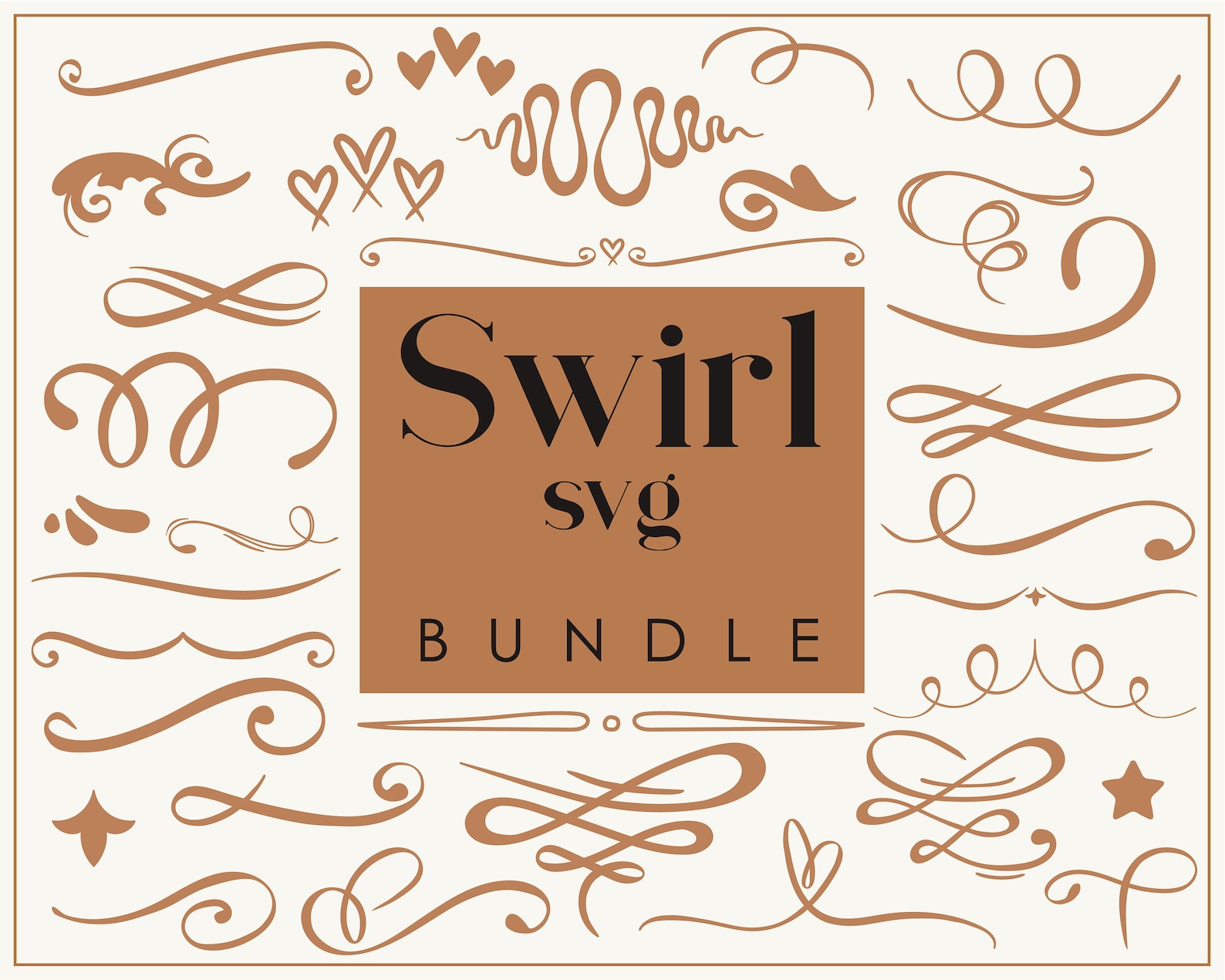 Swirl Svg, Doodle Elements SVG Bundle, Swoosh Svg, Divider Svg ...