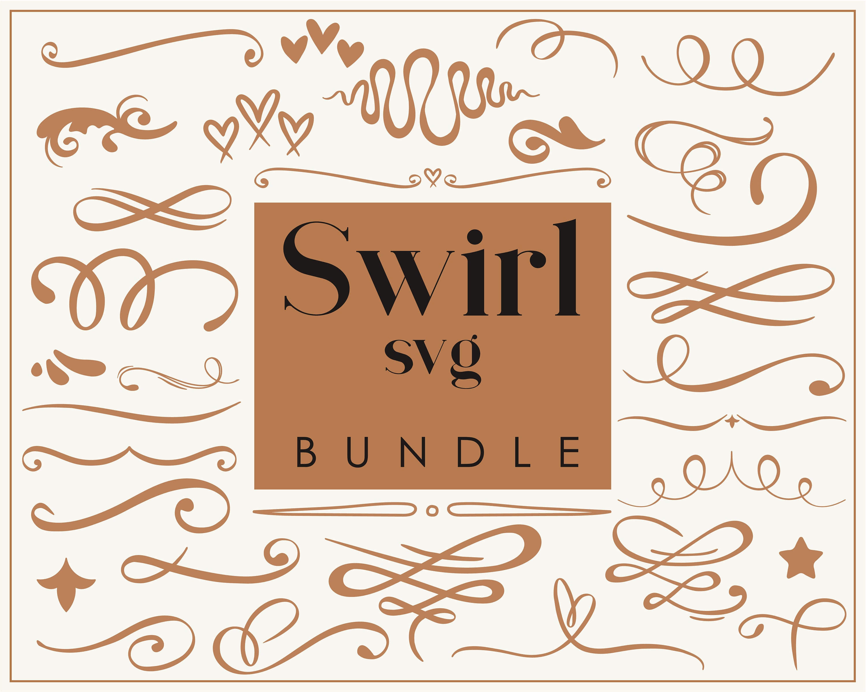 Swirl Svg, Doodle Elements SVG Bundle, Swoosh Svg, Divider Svg ...