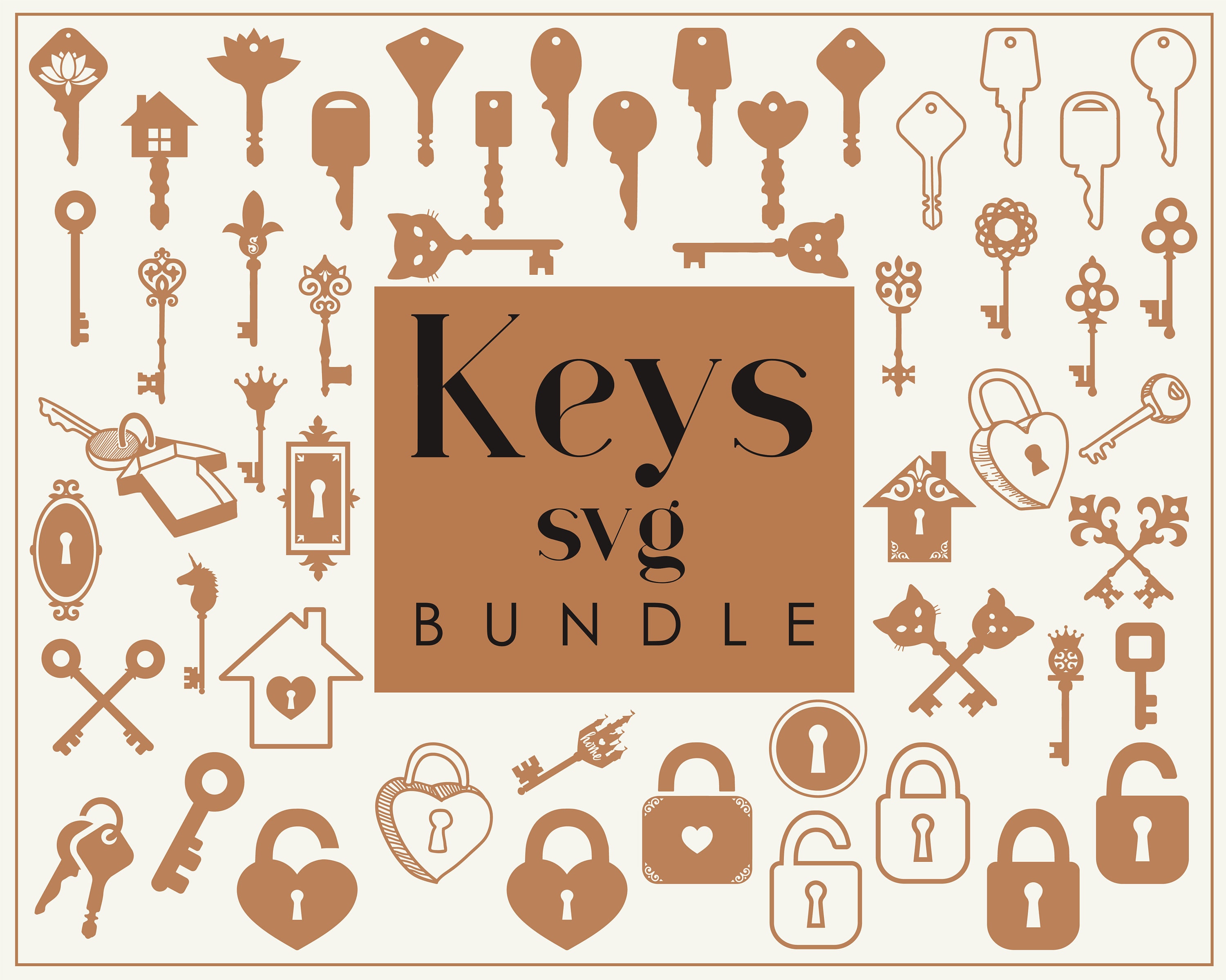 Keys, Key Svg, Keys Svg Bundle, Key Vector, Lock Svg, Vintage Lock, Key ...