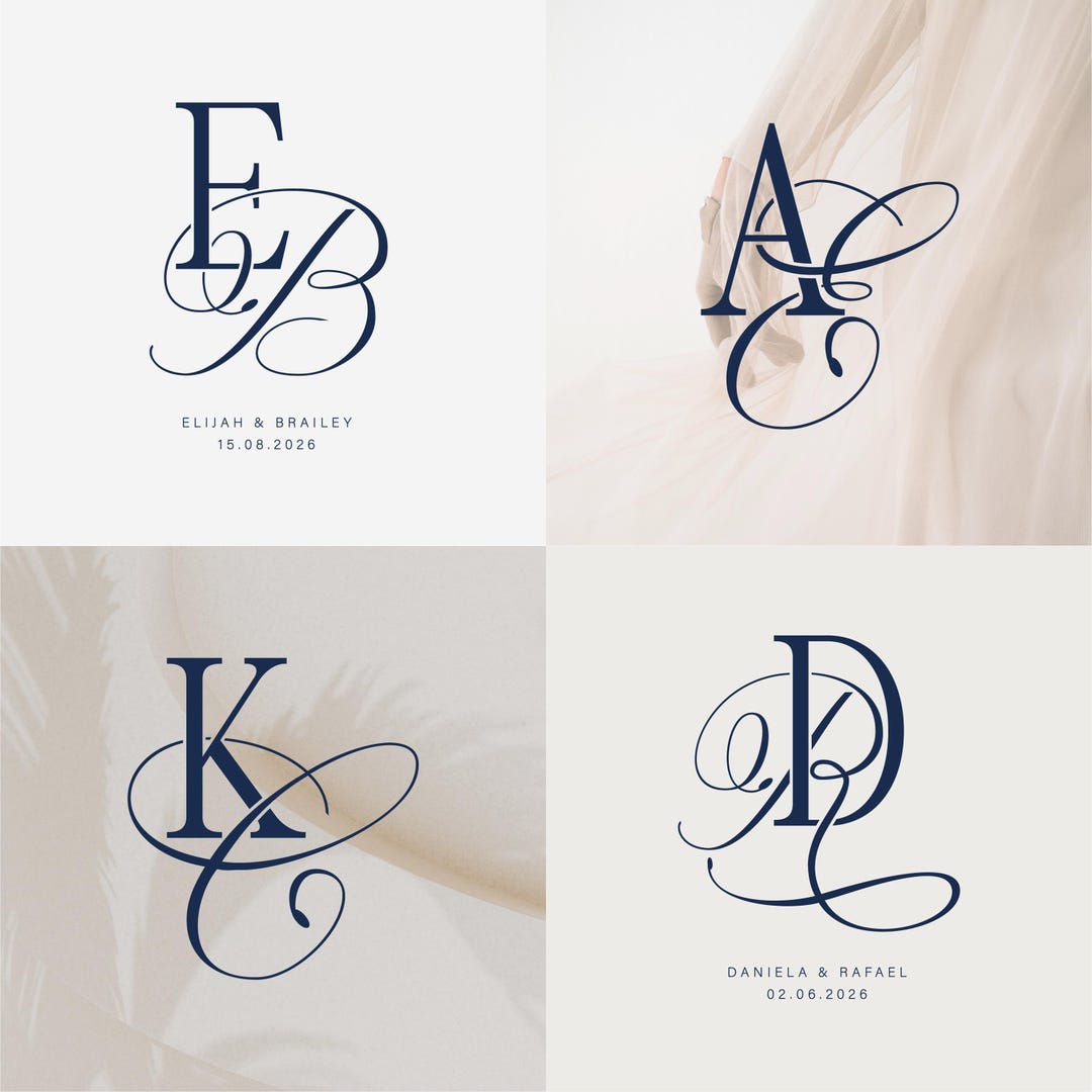 Custom Wedding Logo With Initials, Customizable Wedding Monogram ...