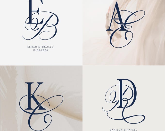 Luxury Wedding Monogram, Royal Wedding Monogram Digital Download ...