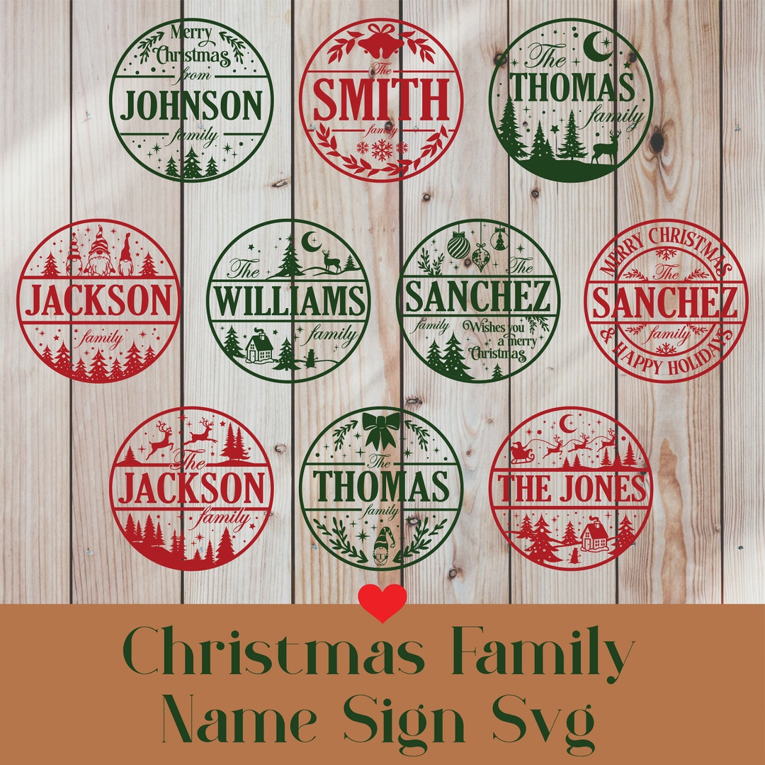 Christmas Family Name Svg Bundle, Christmas Svg Bundle, Family Name Svg ...