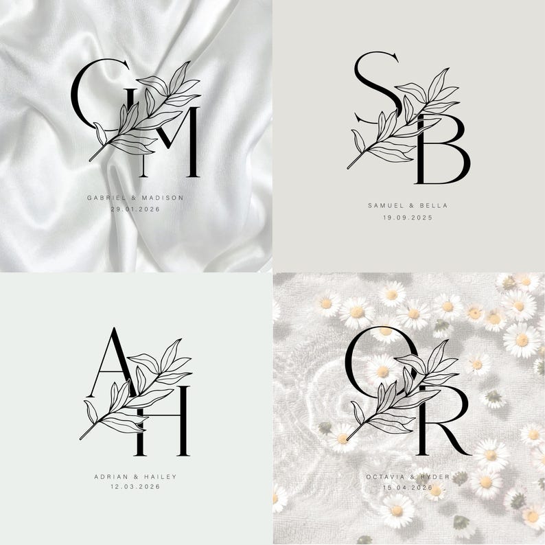 Custom Wedding Logo With Initials, Customizable Wedding Monogram ...