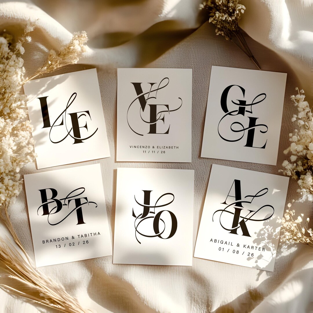 Custom Wedding Logo With Initials, Customizable Wedding Monogram ...