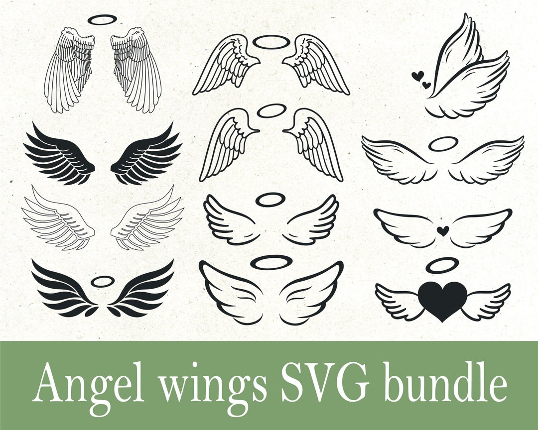 Angel Wings Memorial SVG Clipart Wings Angel Svg Wings - Etsy