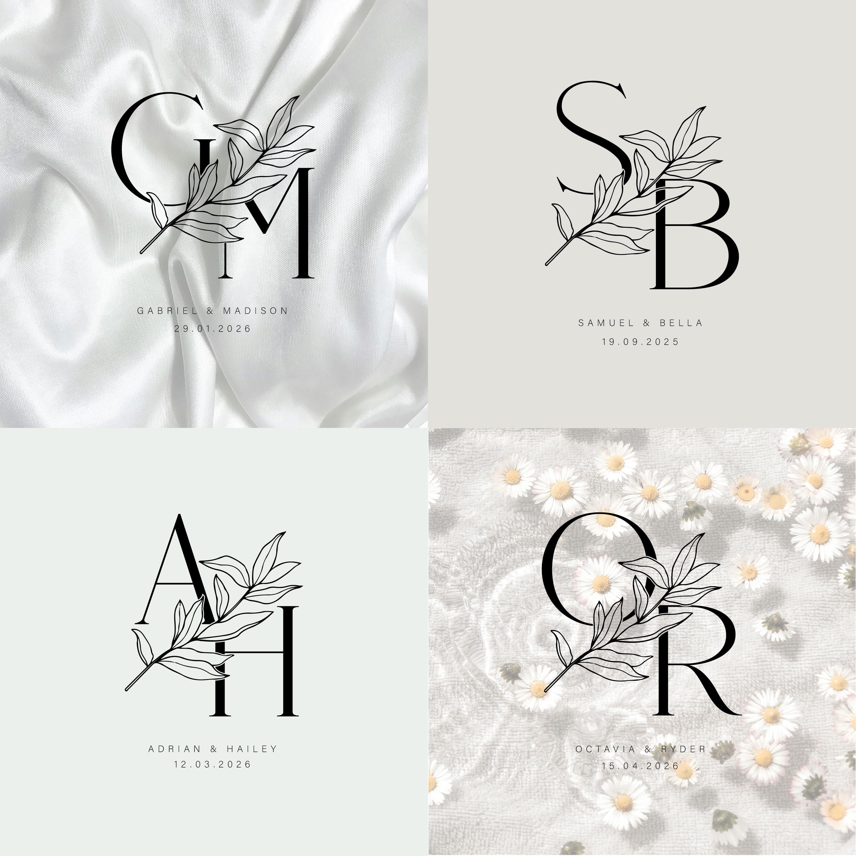 Custom Wedding Logo With Initials, Customizable Wedding Monogram ...