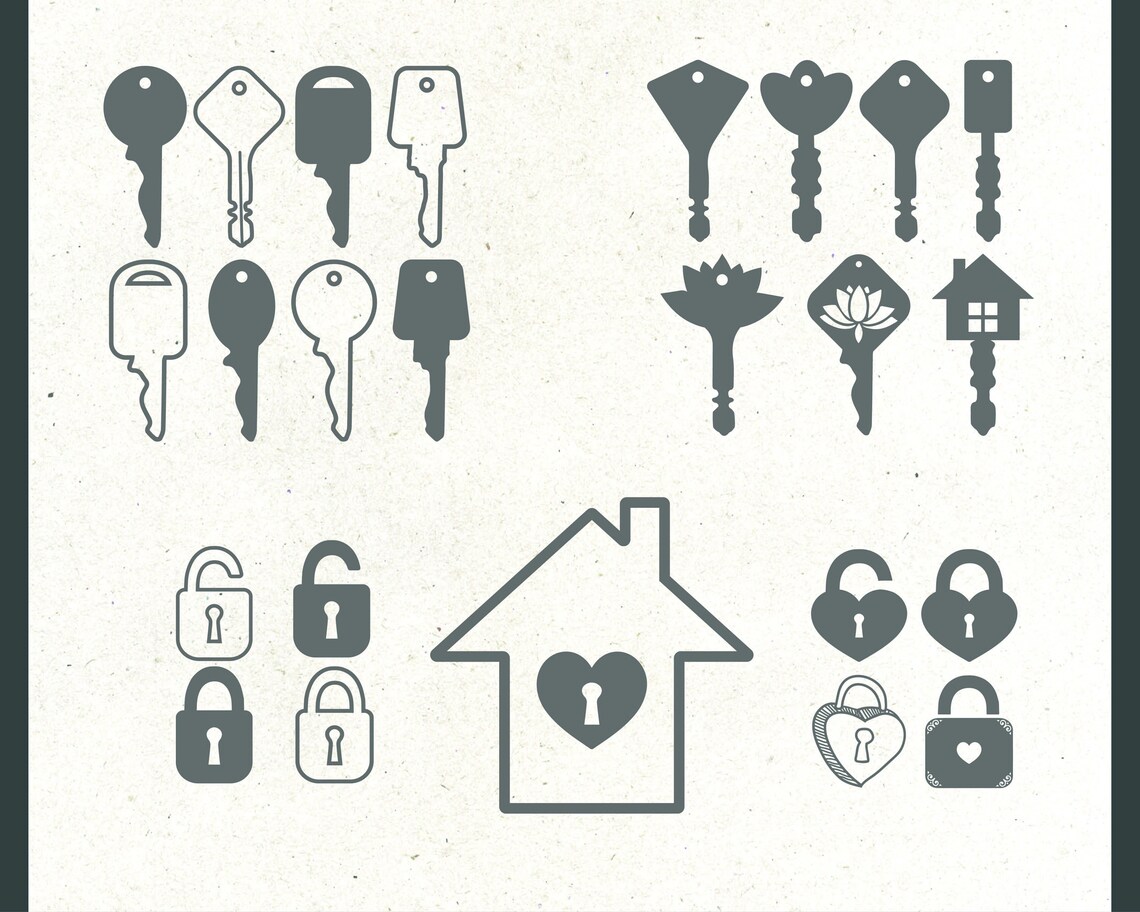 Keys, Key Svg, Keys Svg Bundle, Key Vector, Lock Svg, Vintage Lock, Key ...