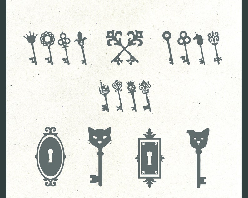 Keys, Key Svg, Keys Svg Bundle, Key Vector, Lock Svg, Vintage Lock, Key ...