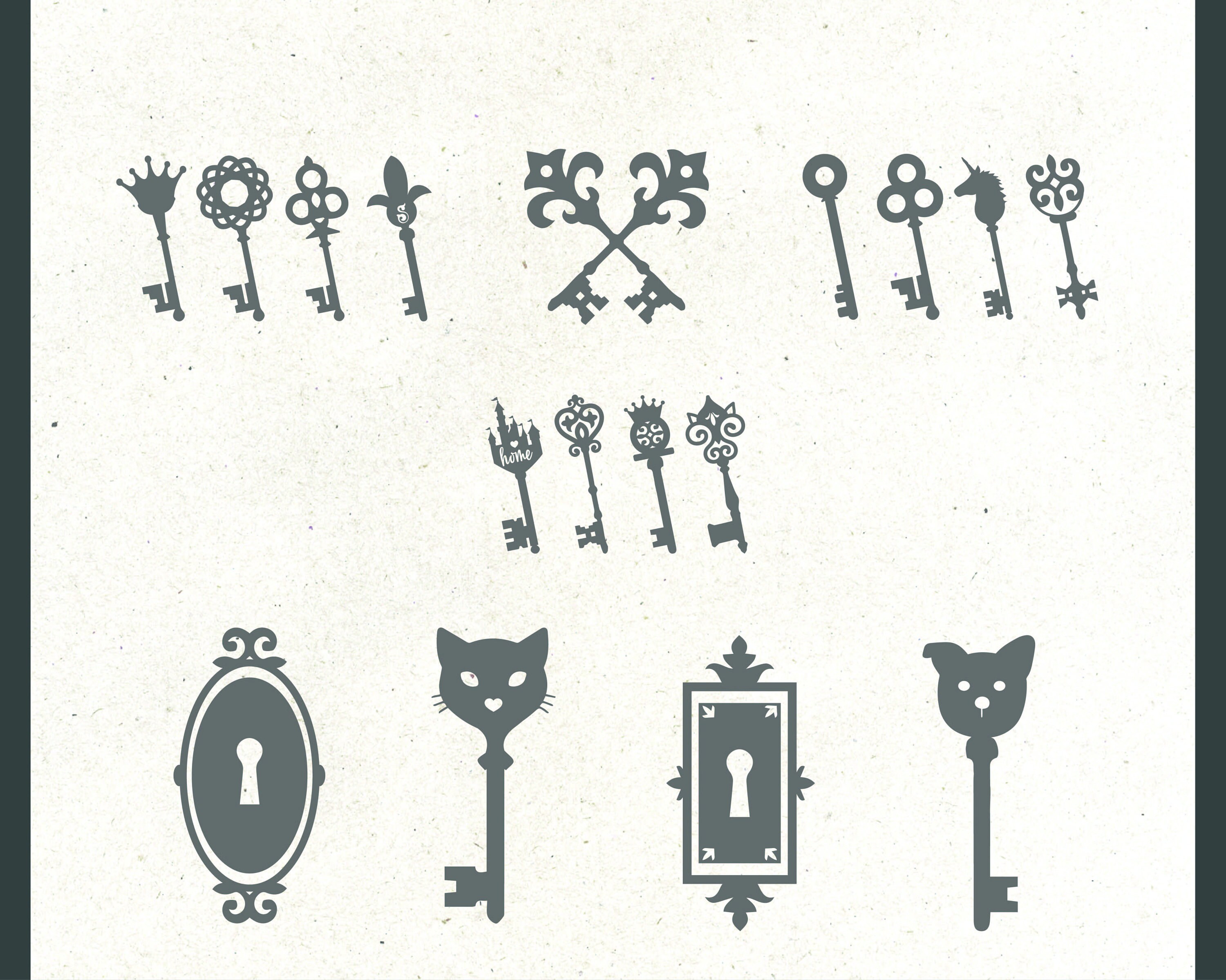 Keys, Key Svg, Keys Svg Bundle, Key Vector, Lock Svg, Vintage Lock, Key ...