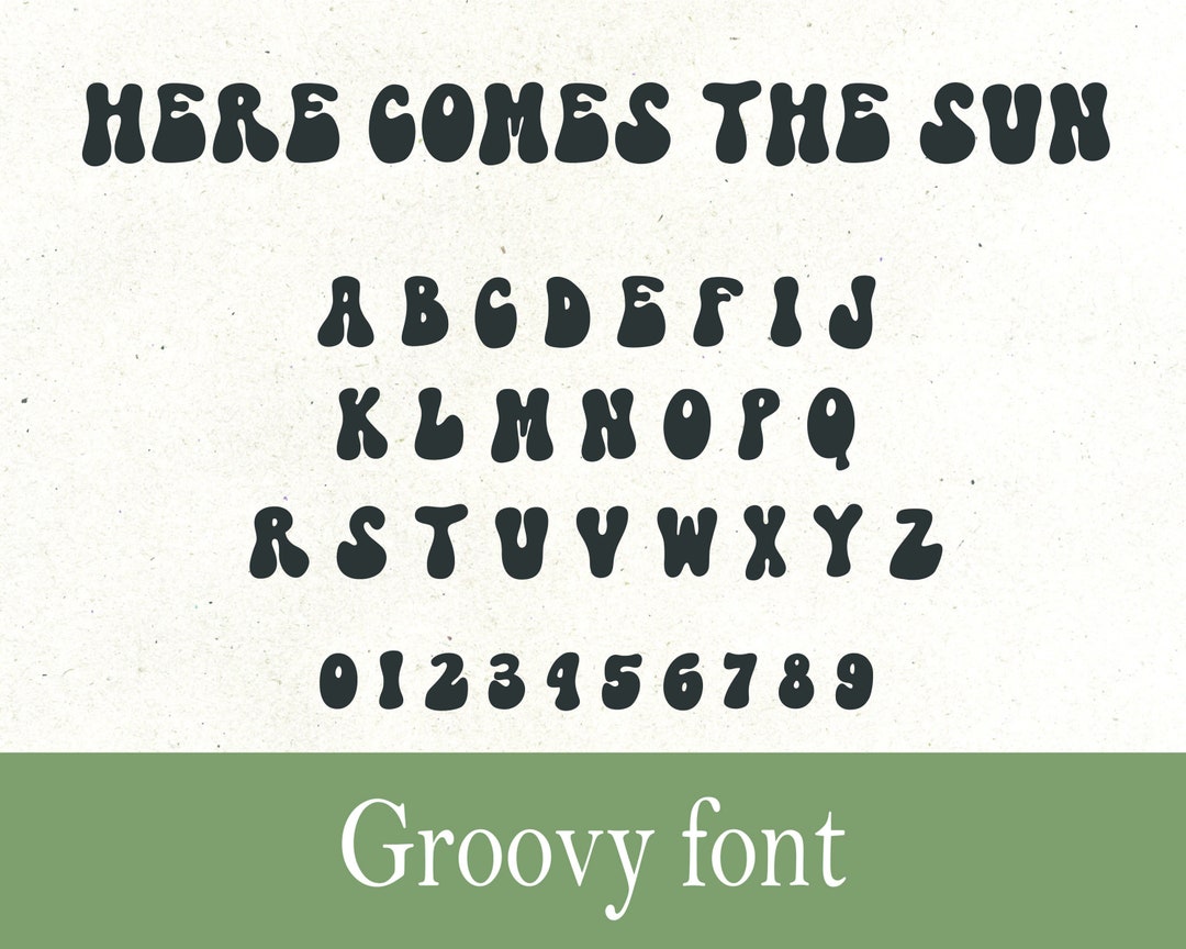 Groovy Font, Font Download, Retro Groovy Font , Digital Font, Fonts ...