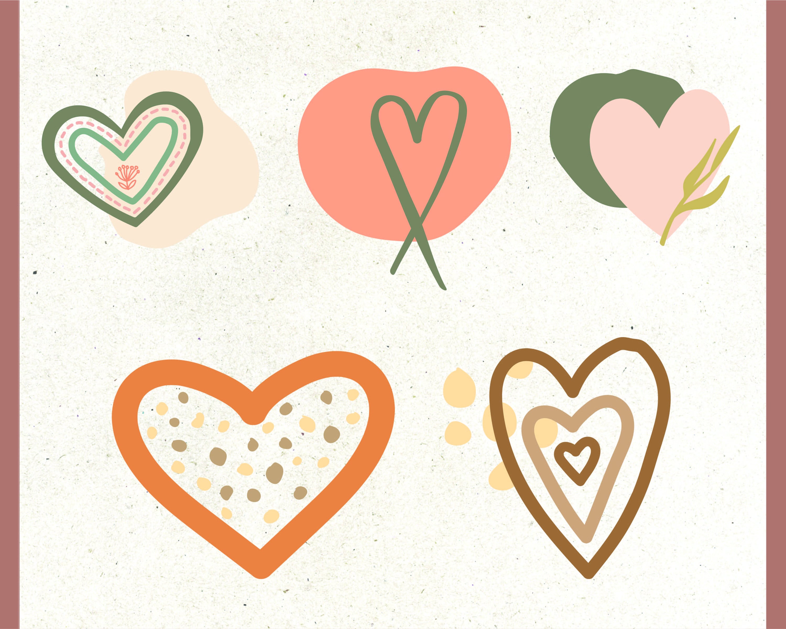 Heart Svg, Boho Heart Bundle, Boho Svg, Png, Heart Clipart, Boho Heart ...