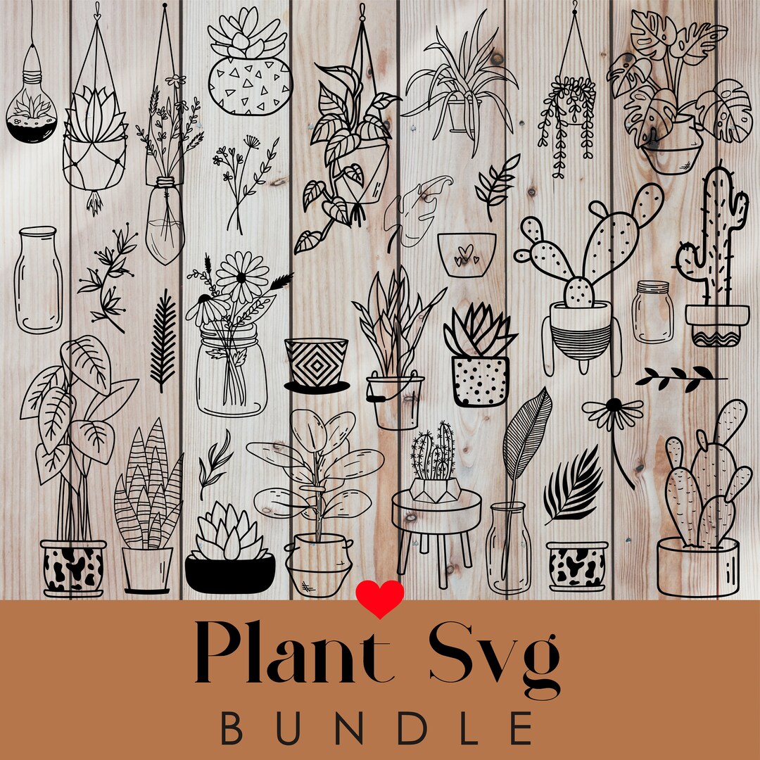 Plant Svg, Plant Cut File, Greenery PNG, SVG Plant Bundle, House Plant ...