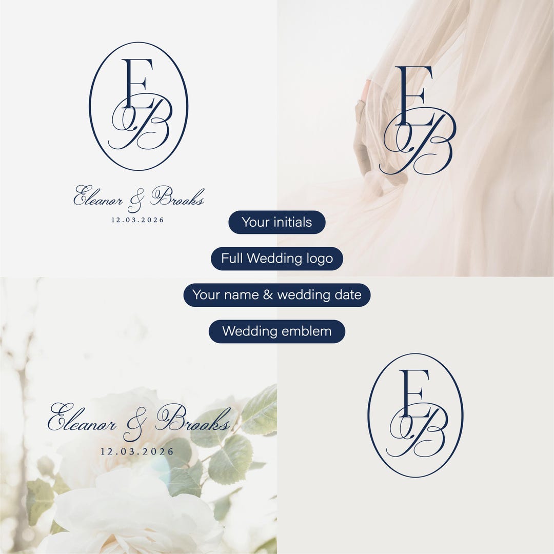 Custom Wedding Logo With Initials, Customizable Wedding Monogram ...