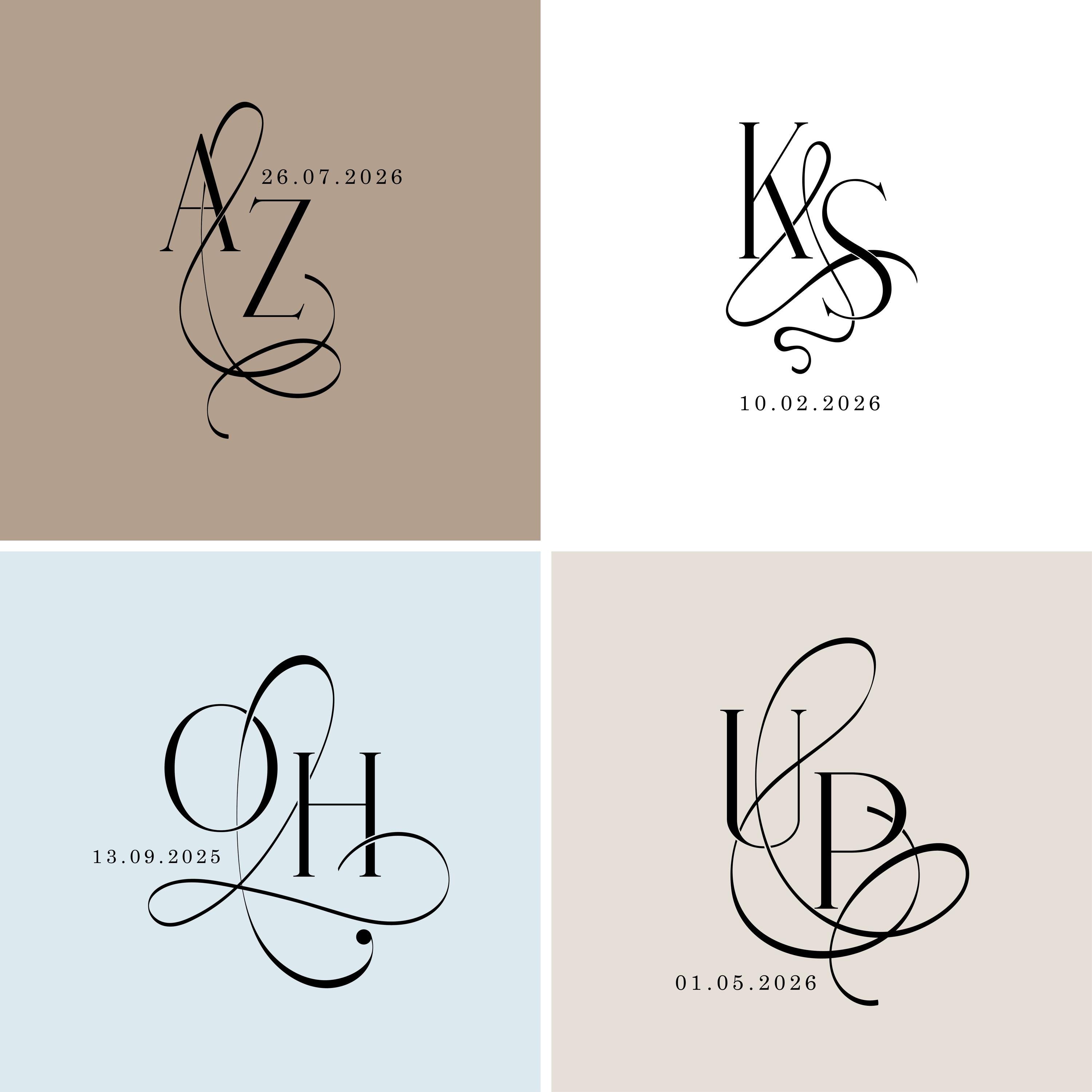 Custom Wedding Logo With Initials, Customizable Wedding Monogram ...