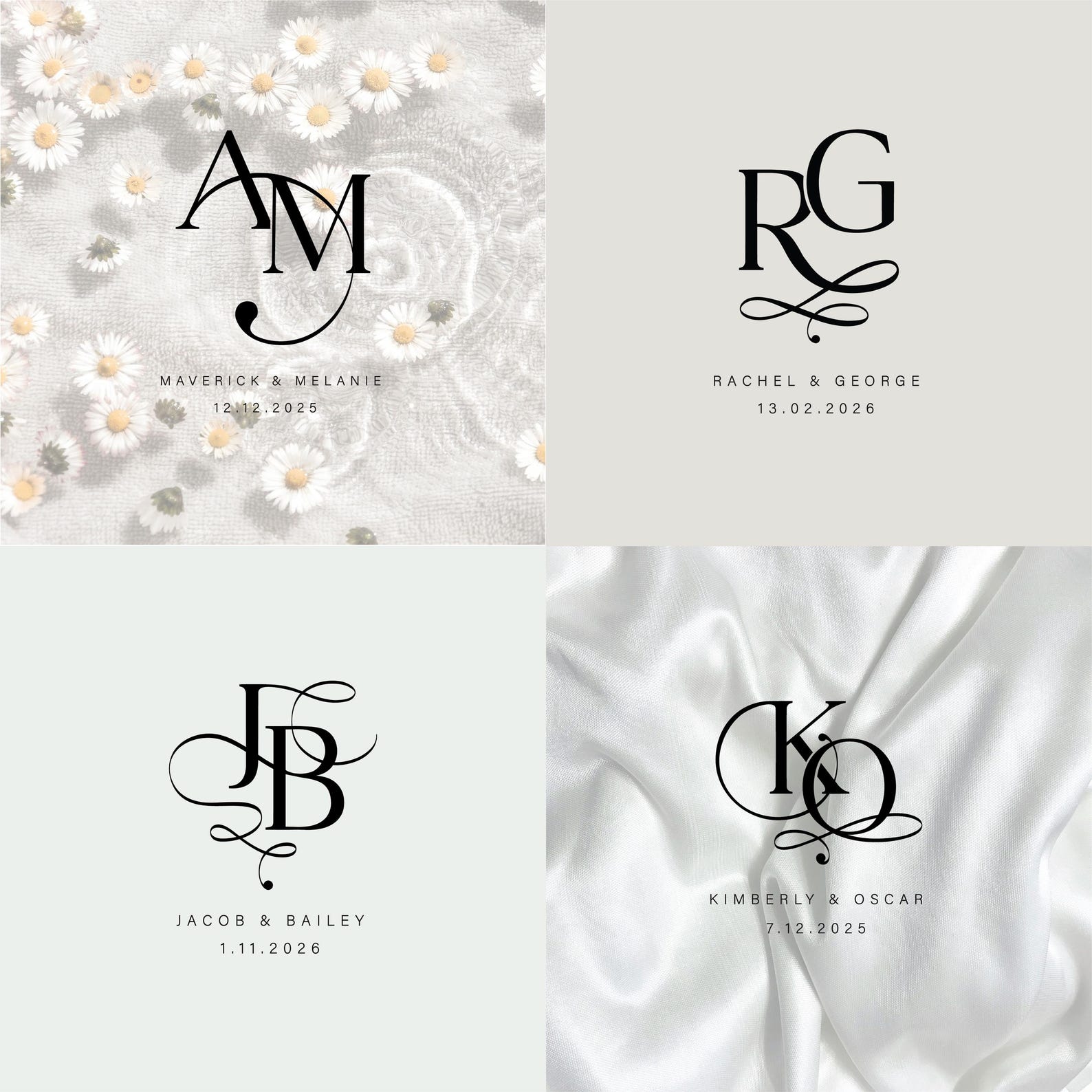 Custom Wedding Logo With Initials, Customizable Wedding Monogram ...