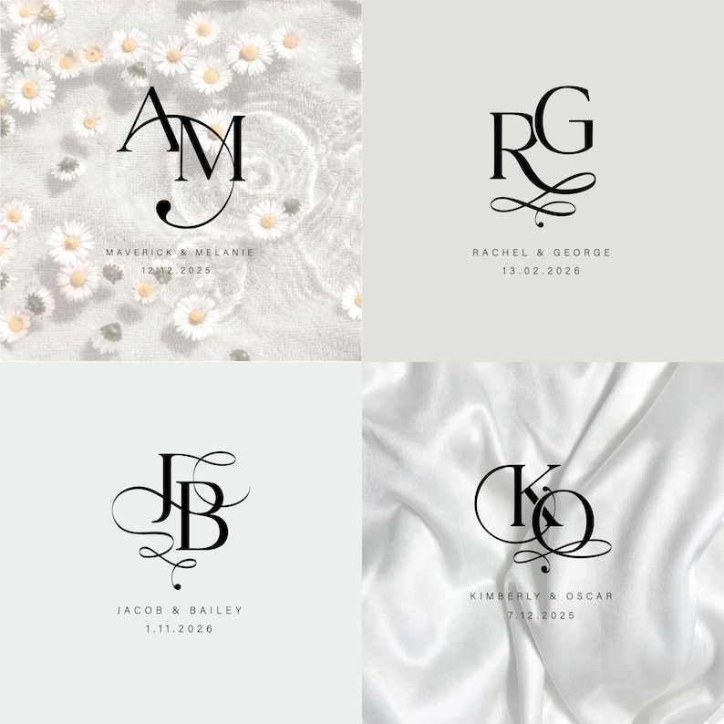 Custom Wedding Logo With Initials, Customizable Wedding Monogram ...
