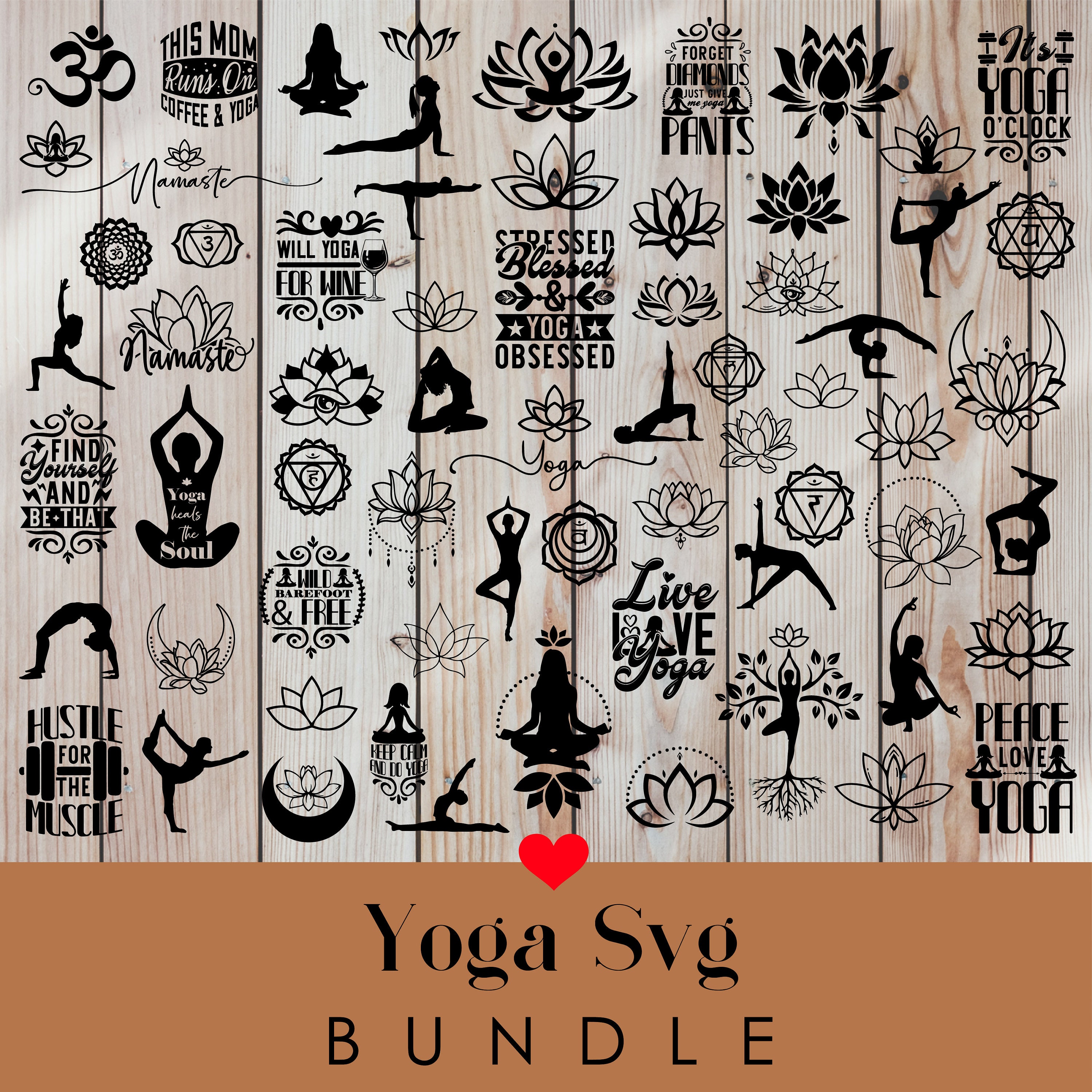 Yoga Svg, Meditation Svg Bundle, Lotus SVG Bundle, Yoga Poses, Chakras ...