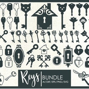 Keys Key Svg Keys Svg Bundle Key Vector Lock Svg Vintage | Etsy