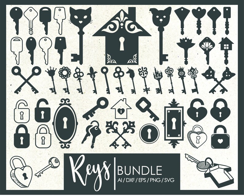 Keys Key Svg Keys Svg Bundle Key Vector Lock Svg Vintage - Etsy