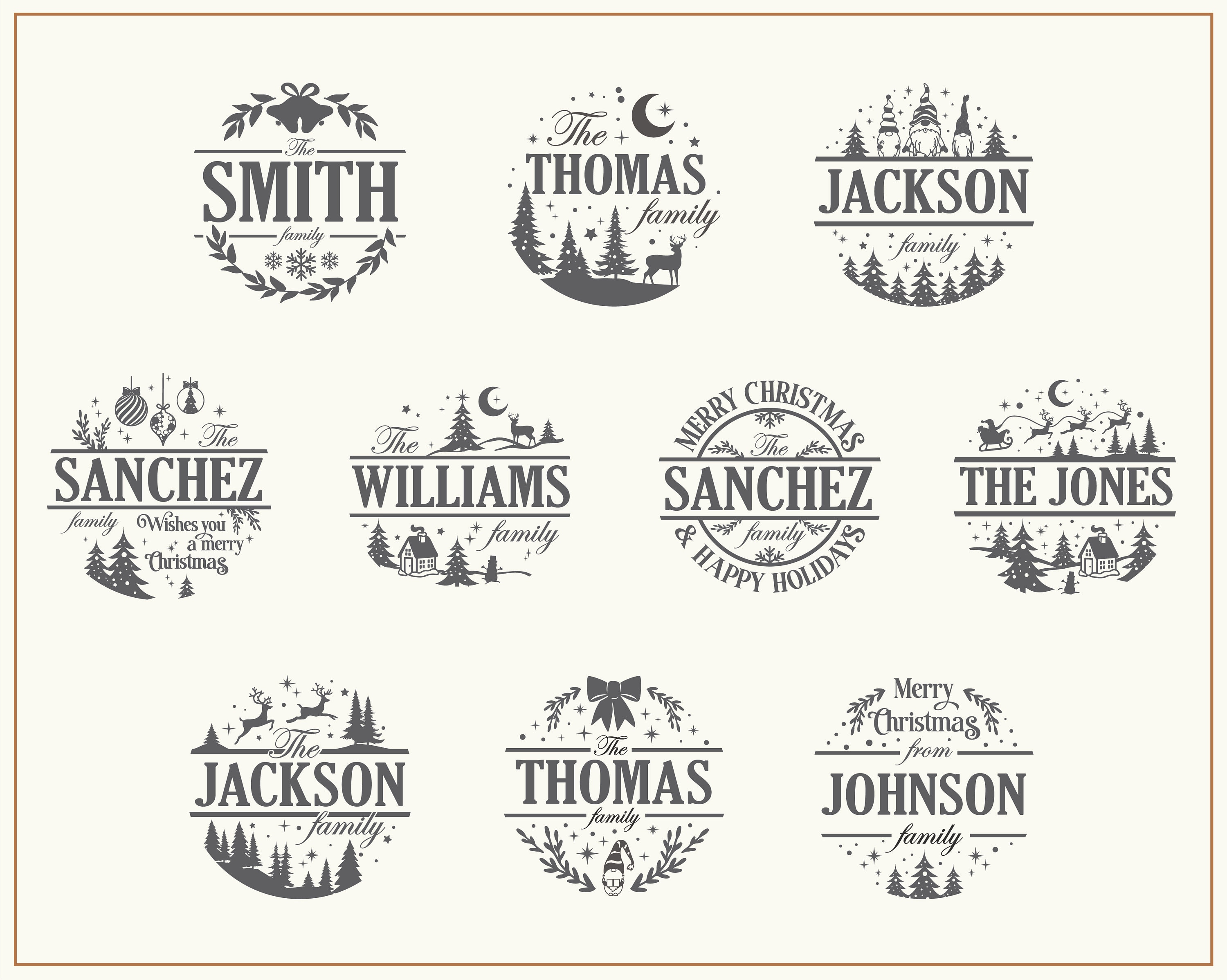 Christmas Family Name Svg Bundle, Christmas Svg Bundle, Family Name Svg ...