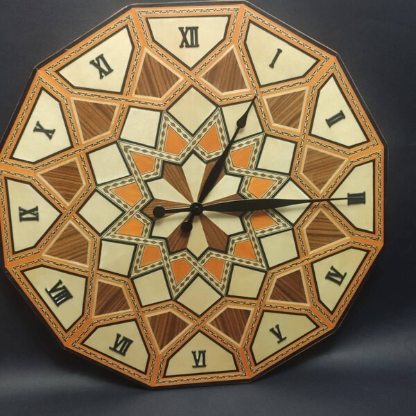 Marquetry Wall Clock - Etsy