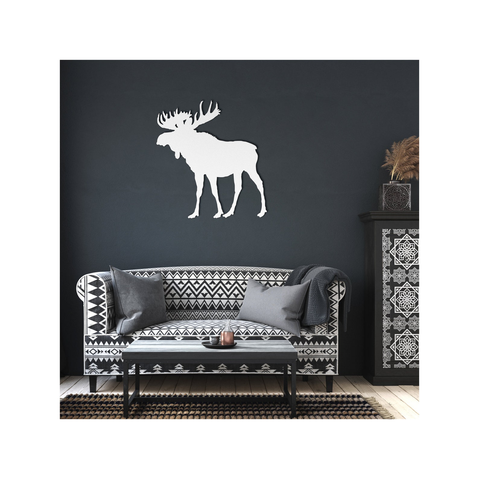 Moose - Metal Wall Art Home Decor Laser Cut for Indoor Outdoor 5 Colors ...