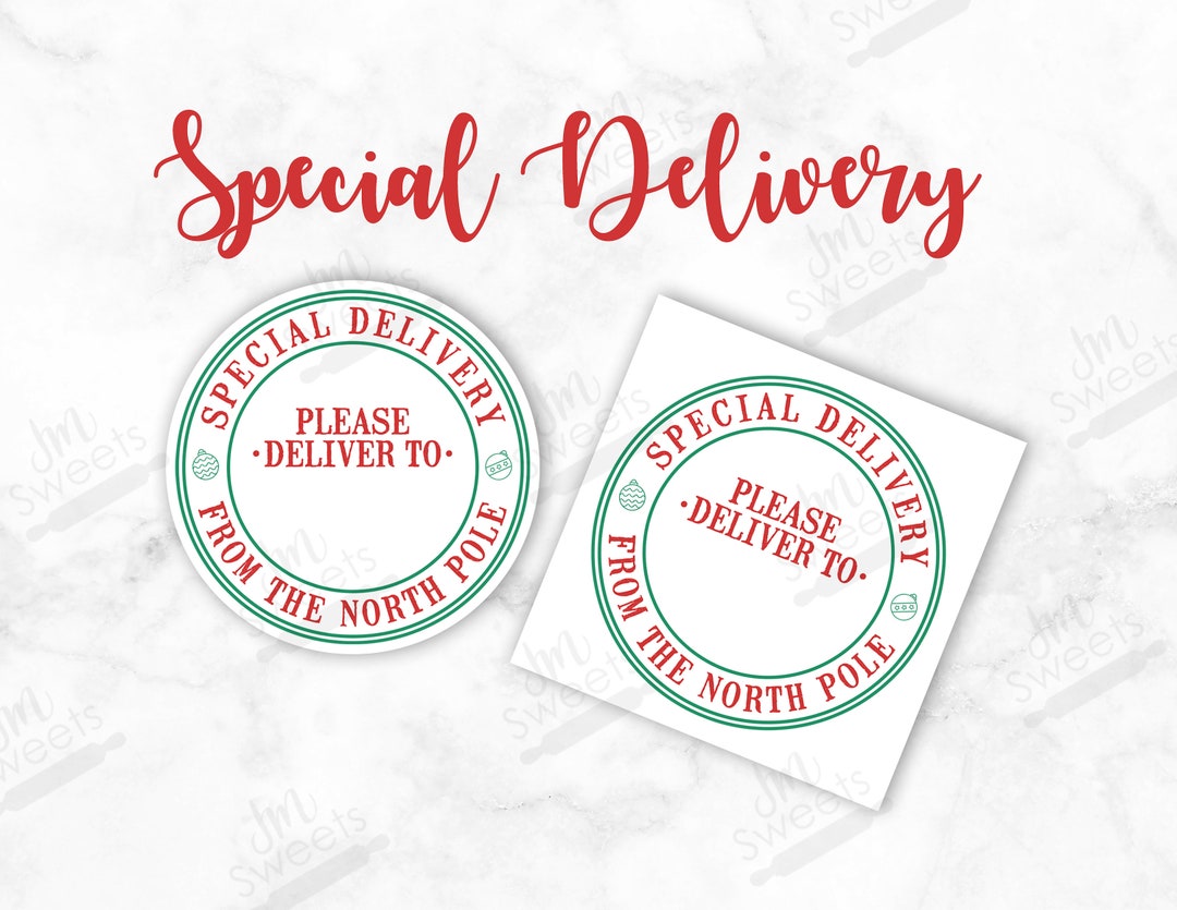 Instant Download special Delivery Tag/sticker, Red & Green - Etsy