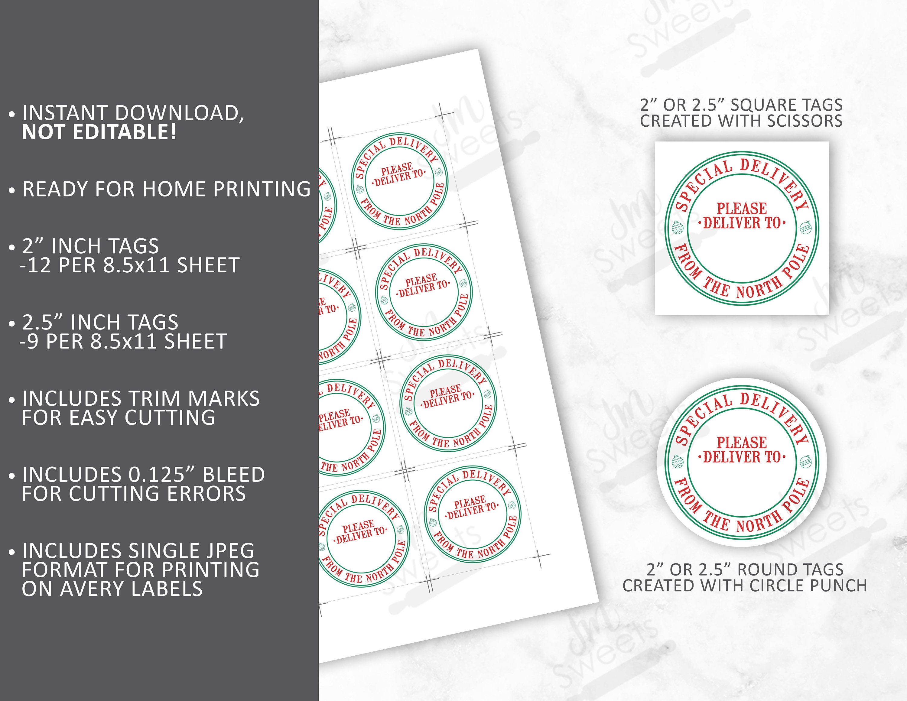 Instant Download special Delivery Tag/sticker Red | Etsy