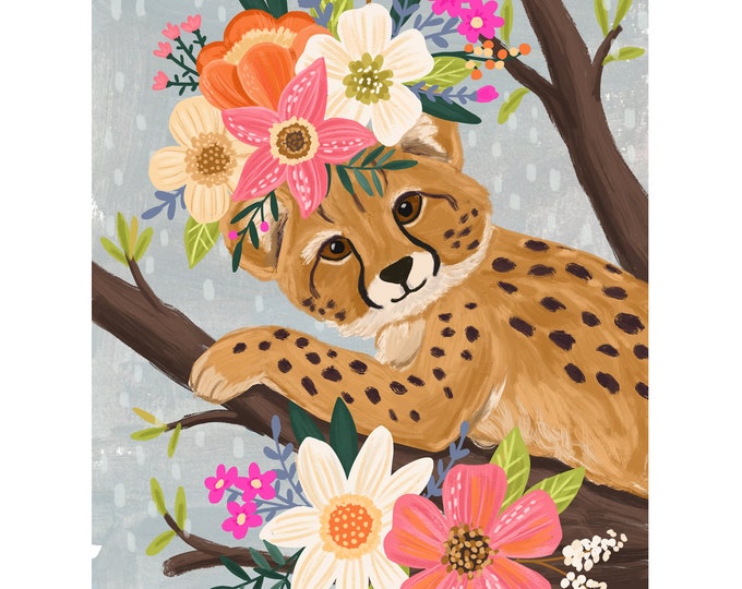 Sweet Cheetah on Branch - Etsy