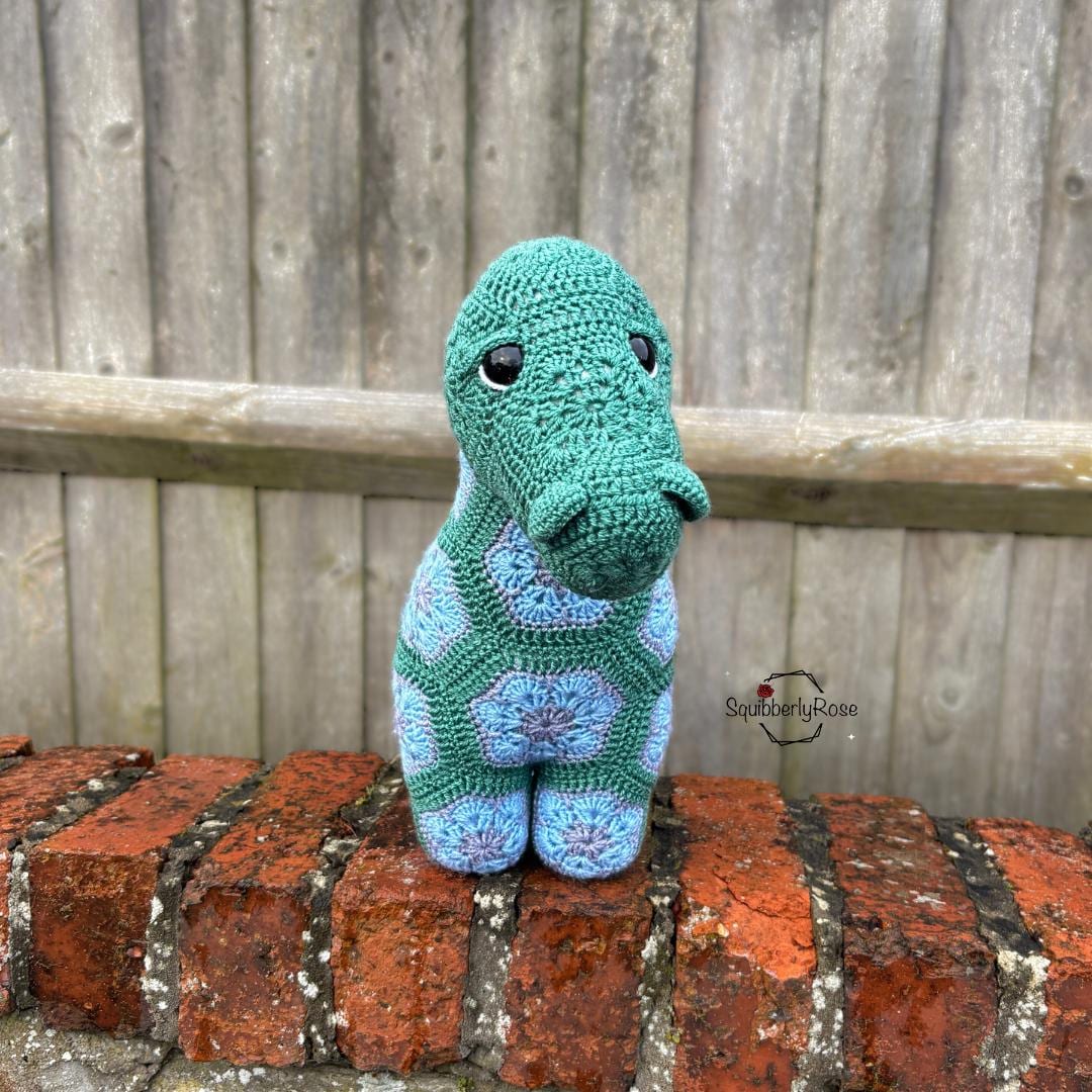 Bryan the African Flower Brontosaurus Dinosaur Crochet Pattern, DIGITAL ...