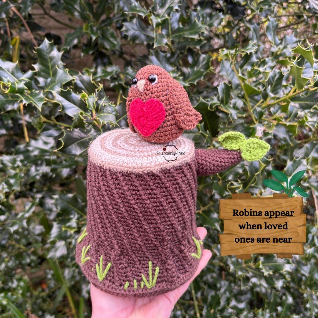 Tree Stump With Robin Crochet Doorstop Pattern, Digital Download, Pdf ...