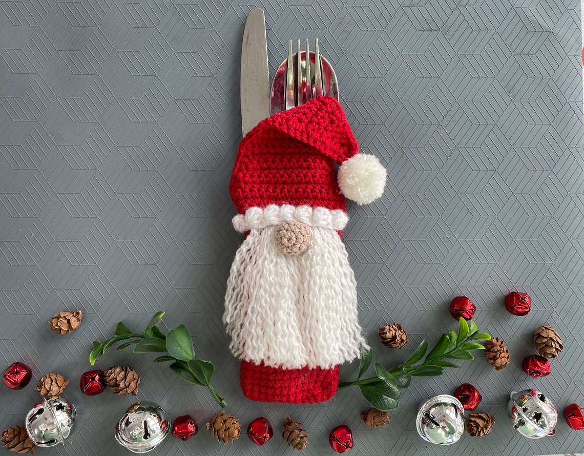 Crochet Gonk Gnome Cutlery Holder Pattern PDF - Etsy