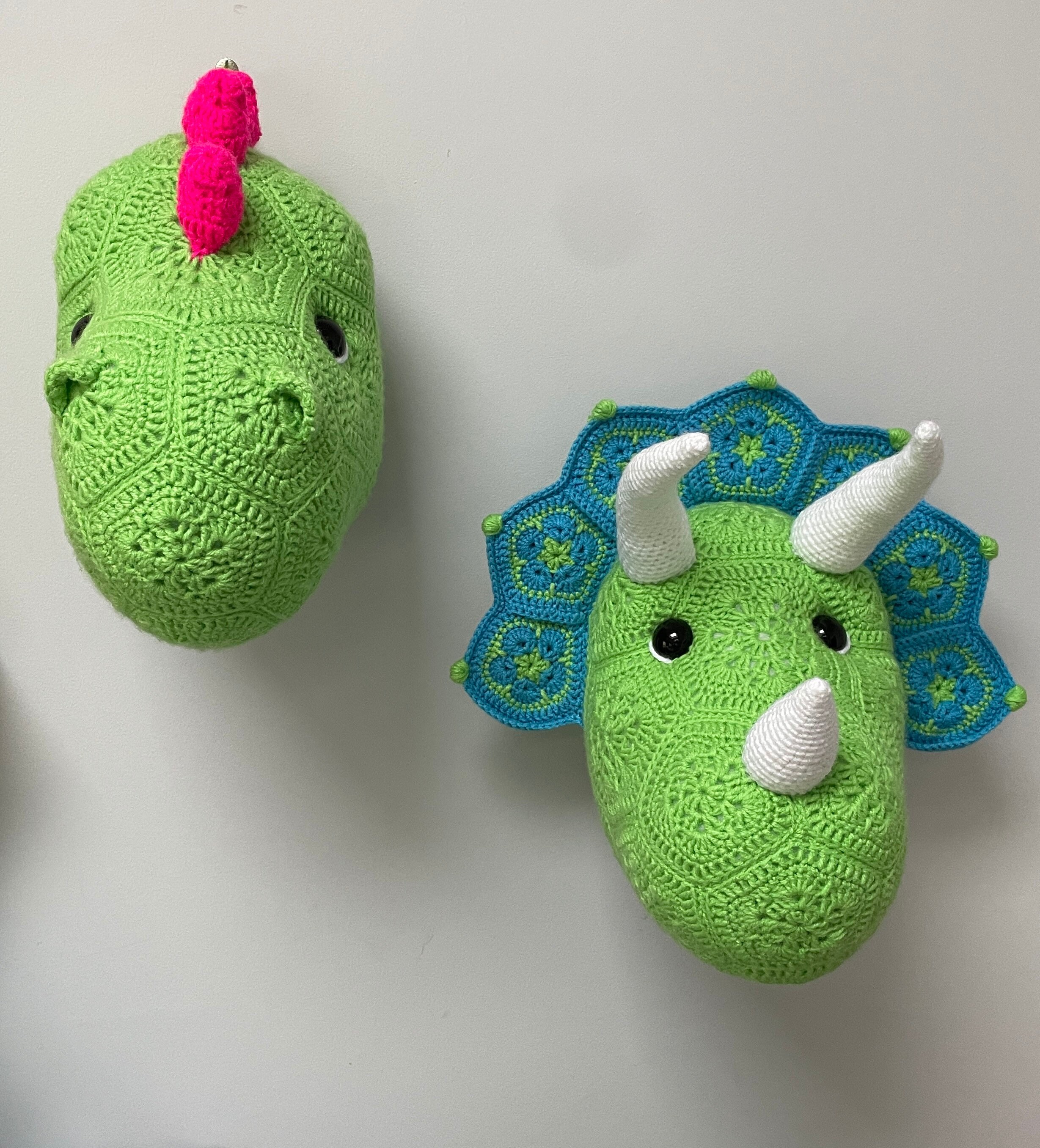 Travis the Crochet African Flower Triceratops Dinosaur Head - Etsy UK