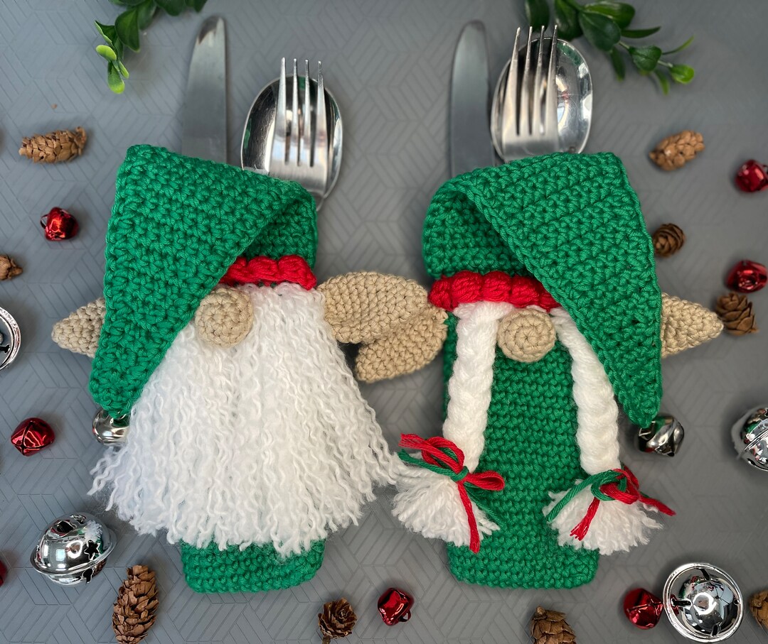 Crochet Elf Gonk Gnome Cutlery Holder Pattern PDF Digital Download - Etsy