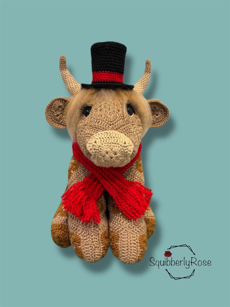 Oatie the African Flower Sitting Highland Cow Crochet Pattern,pdf ...