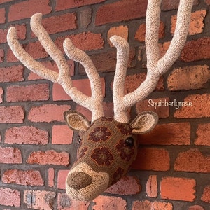 Stevie the African Flower Crochet Stag Deer Head, PDF Pattern Only ...