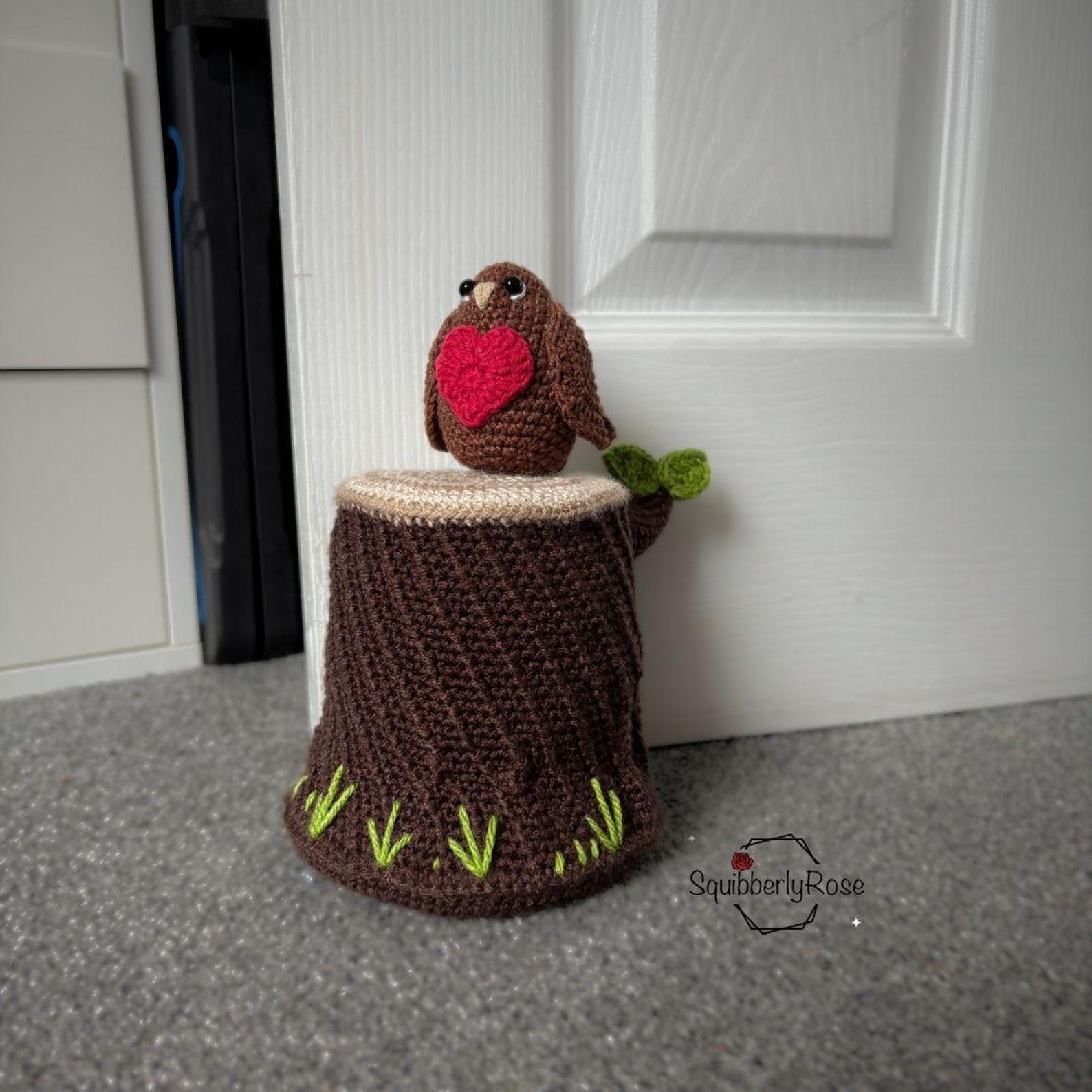 Tree Stump With Robin Crochet Doorstop Pattern, Digital Download, Pdf ...