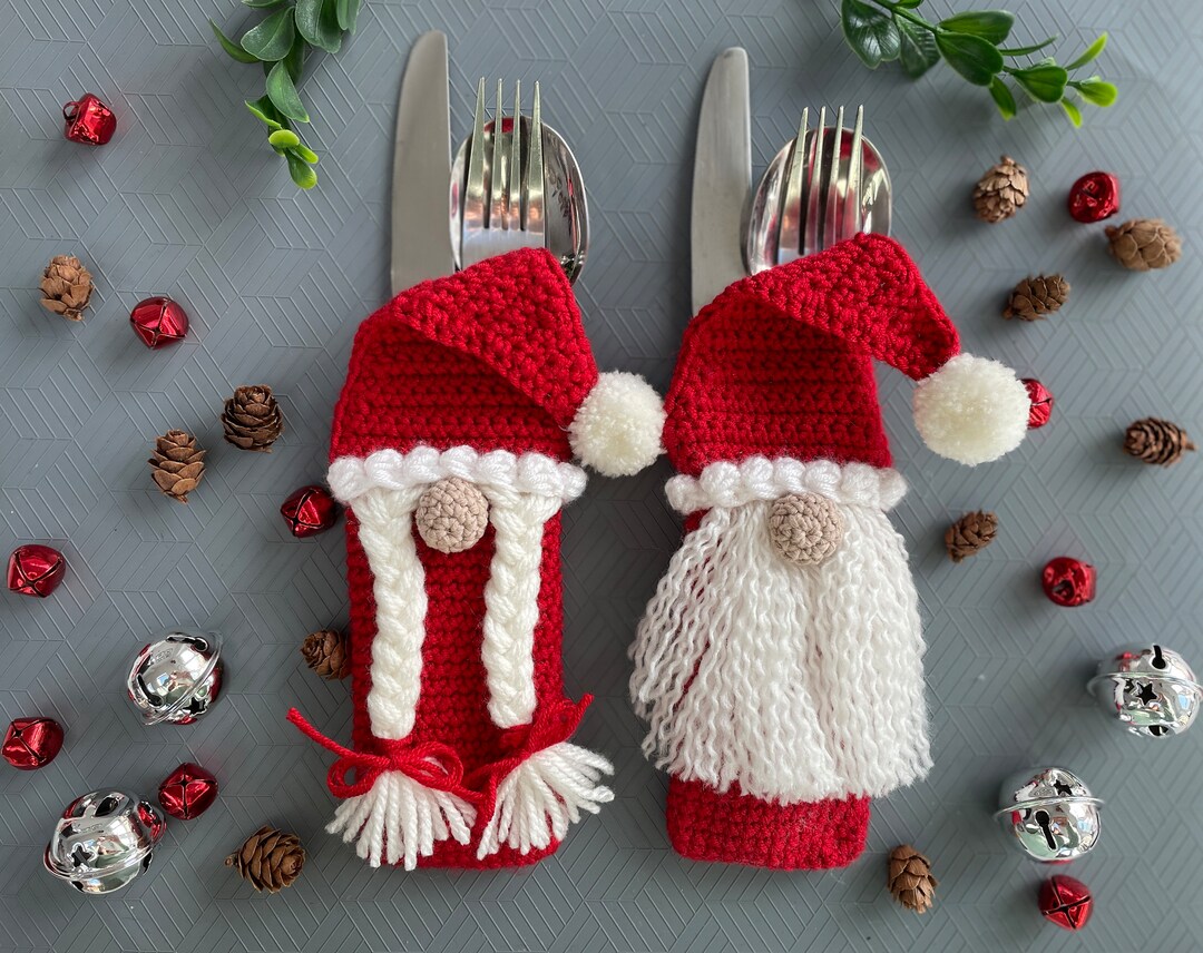 BUNDLE OFFER- Crochet Gonk, Elf and Snowman Cutlery Holders Patterns ...