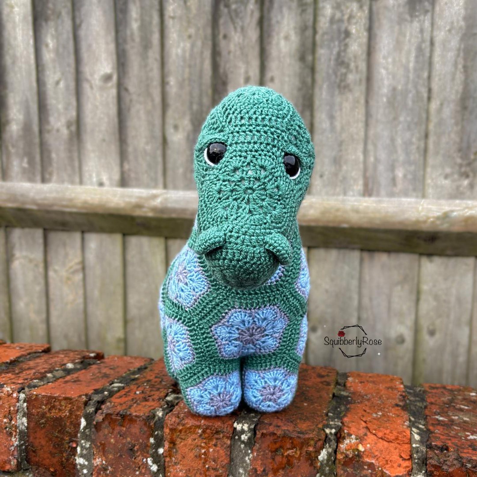 Bryan the African Flower Brontosaurus Dinosaur Crochet Pattern, DIGITAL ...