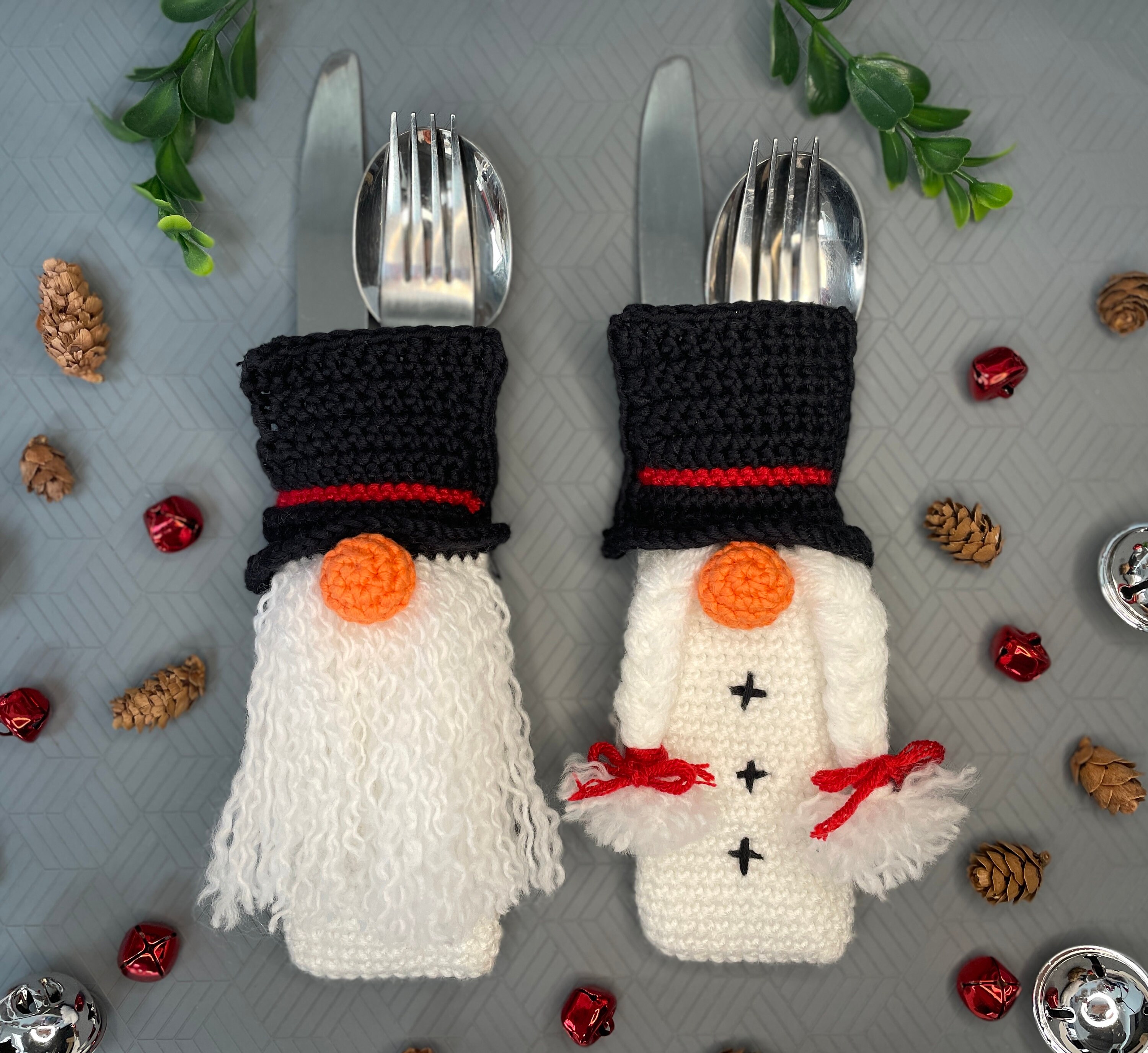 Crochet Gonk, Elf, Snowman Cutlery Holder Patterns: PDF Bundle - Etsy