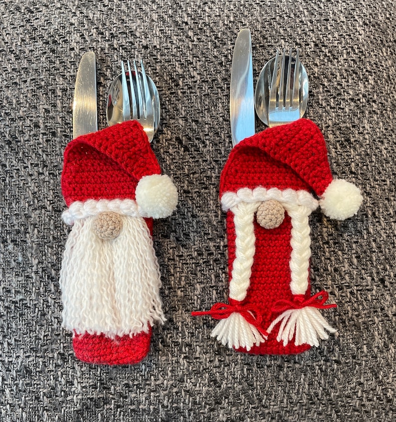 Crochet Gonk Gnome Cutlery Holder Pattern PDF - Etsy