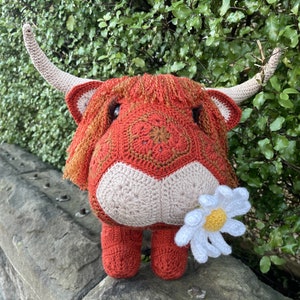 Crochet Hilda the African Flower Highland Cow Pattern,pdf PATTERN ONLY ...