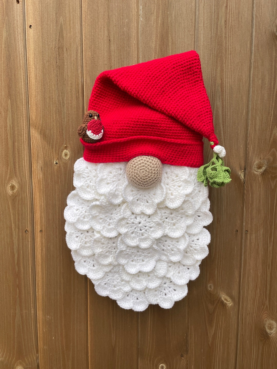 Crochet Christmas, Festive, Gonk, Gnome, Wreath Pattern, Light up Beard ...
