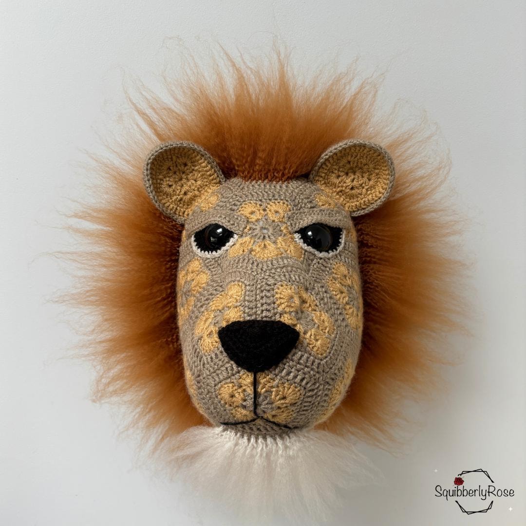Ollie the African Flower Crochet Lion Head, PDF Pattern Only, Digital ...