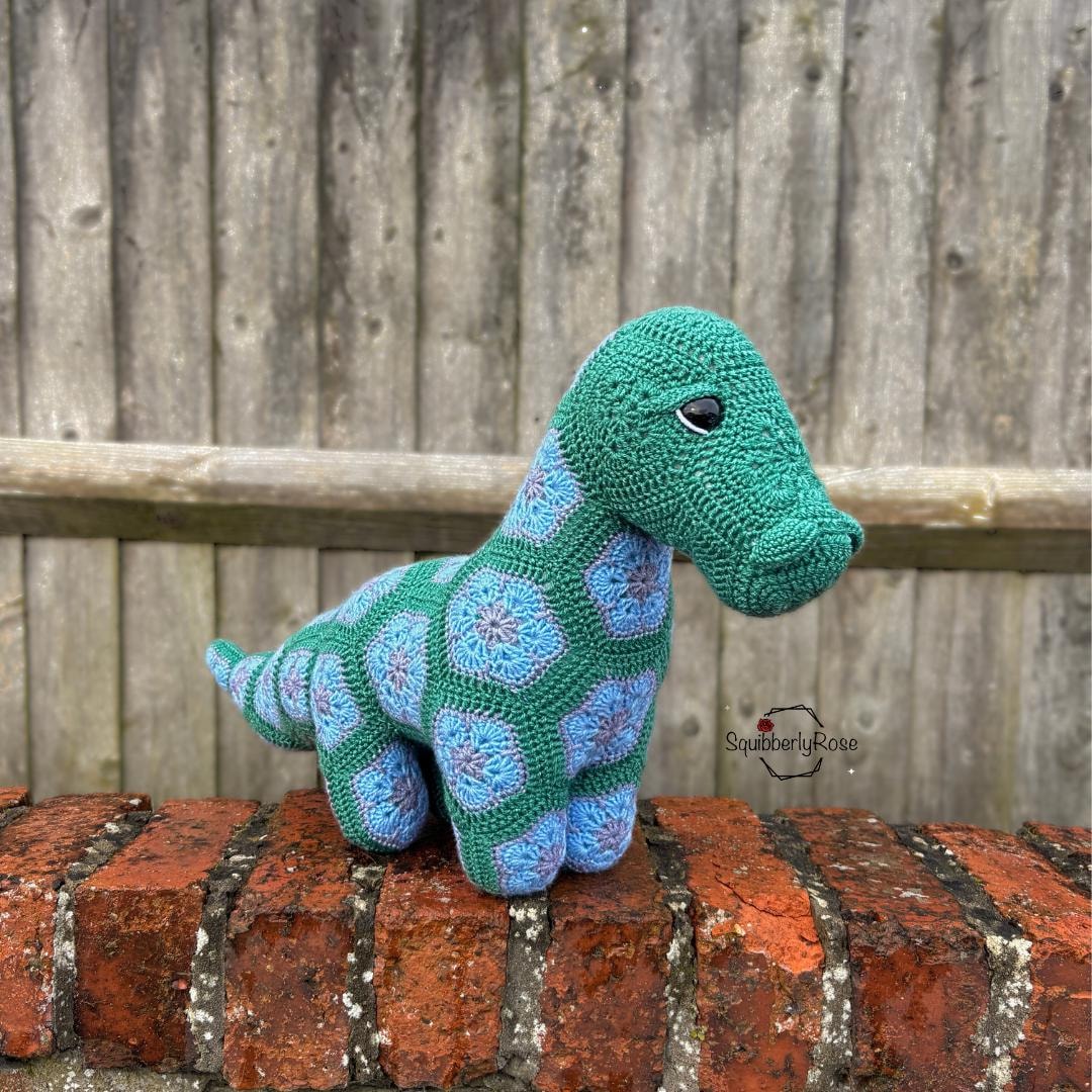 Bryan the African Flower Brontosaurus Dinosaur Crochet Pattern, DIGITAL ...