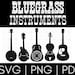 Bluegrass Instruments SVG PDF PNG Bundle Cricut Sublimation Silhouette ...