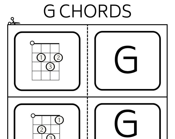 Ukulele Chord Flash Cards: Printable Beginner Resource (PDF) - Etsy